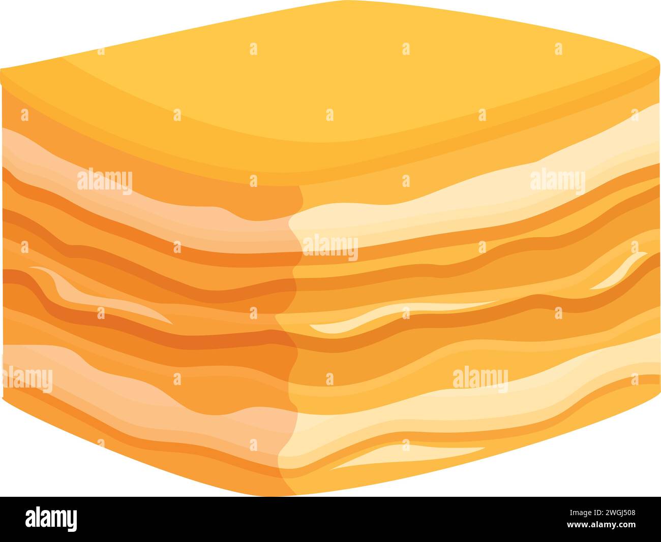 Cream cake icon cartoon vector. Napoleon dessert. Sweet bakery menu ...