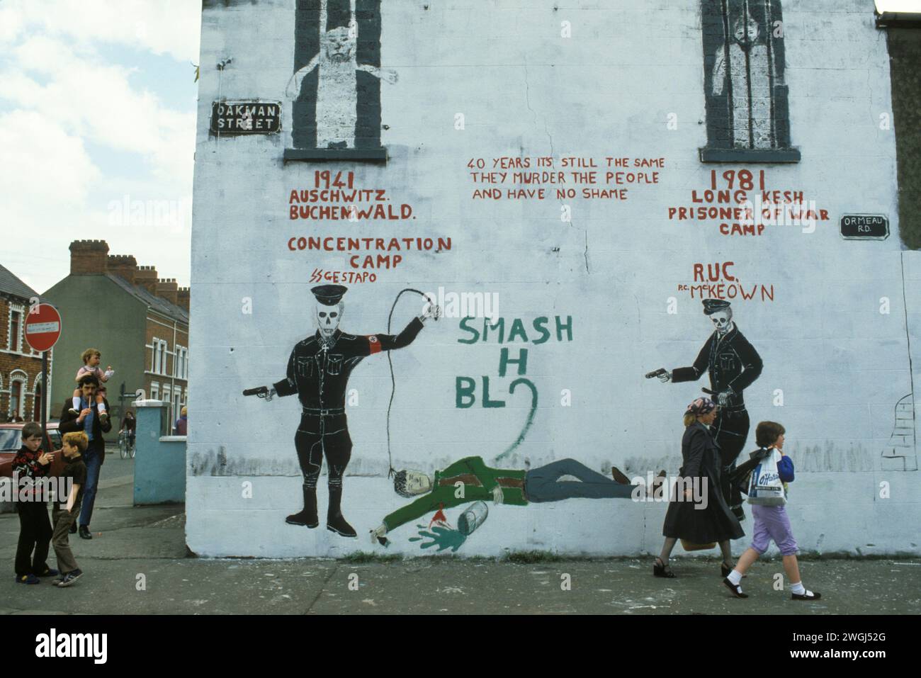 Northern Ireland The Troubles. 1981 Belfast Catholic political wall ...