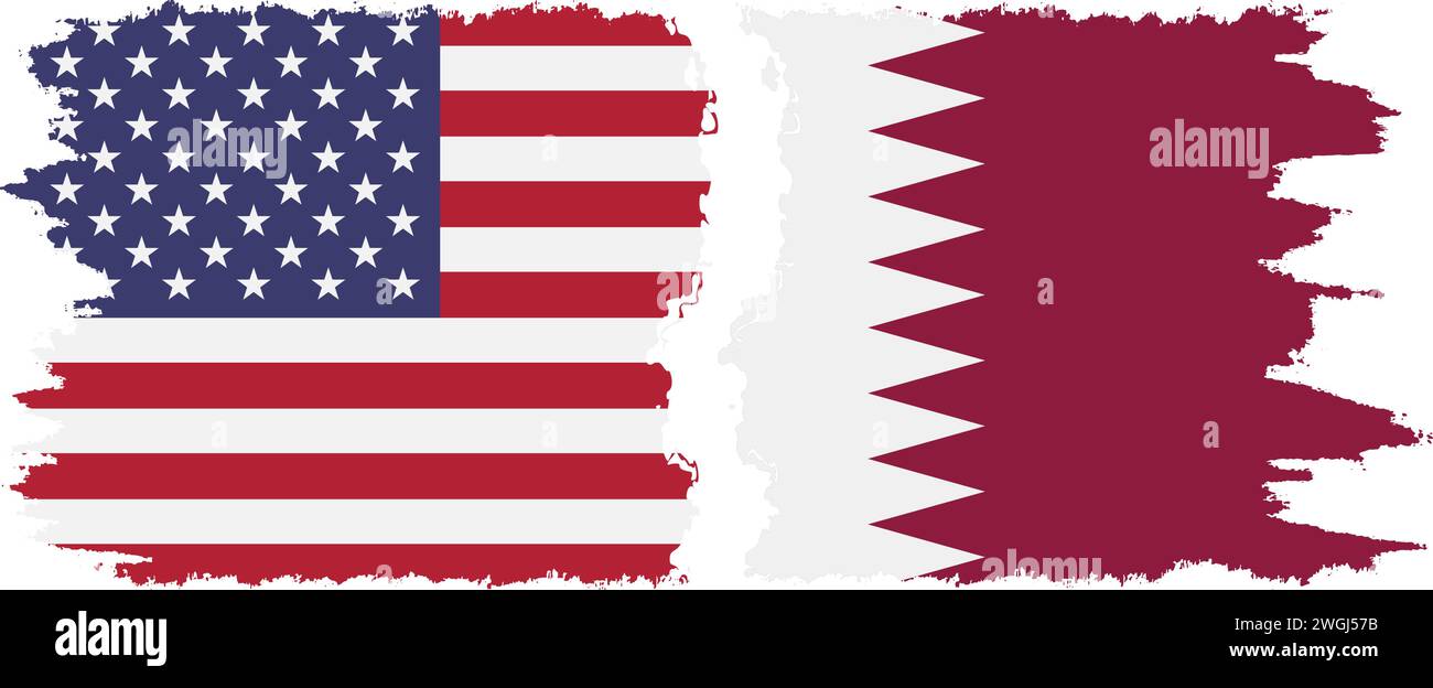 Qatar and USA grunge flags connection, vector Stock Vector Image & Art ...