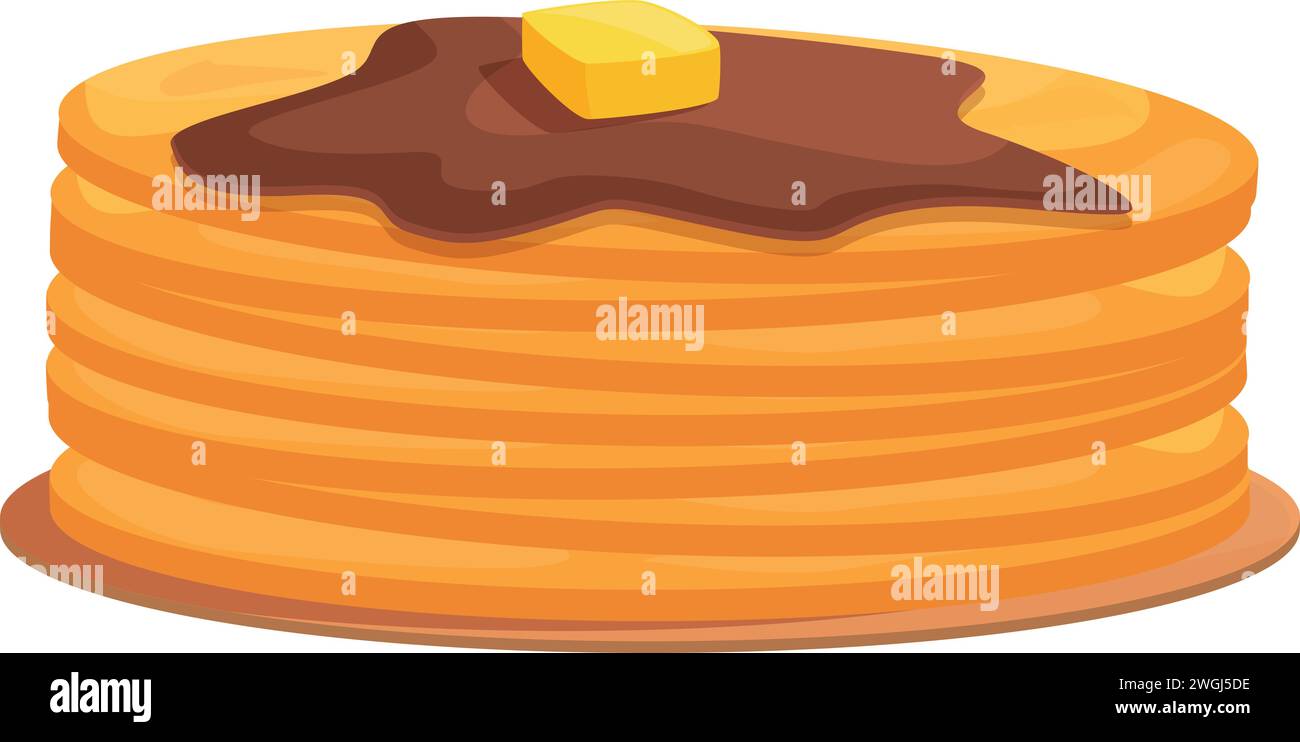Week pancake icon cartoon vector. Menu food honey. Stack cooking Stock ...