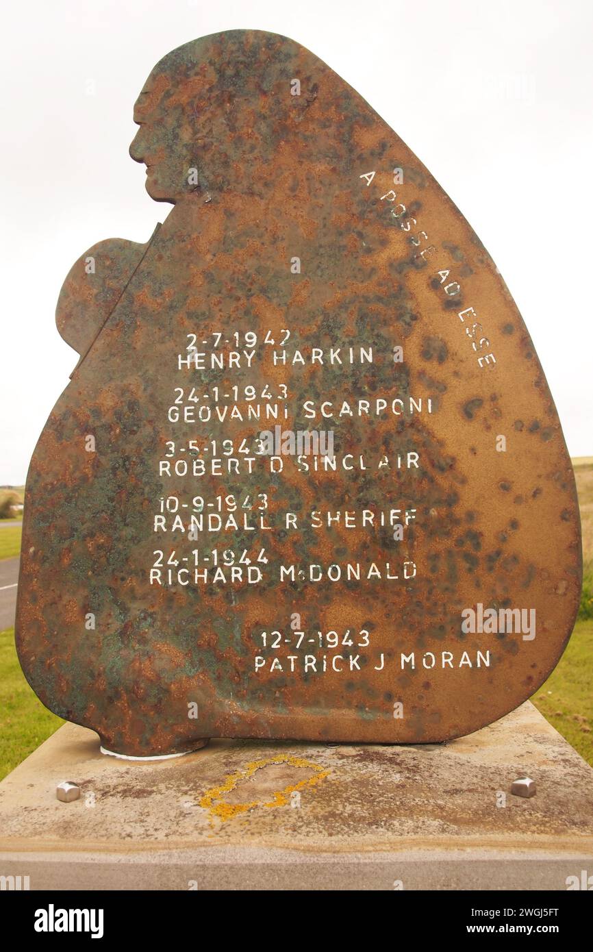 A memorial to the men who died constructing the Churchill Barriers on ...