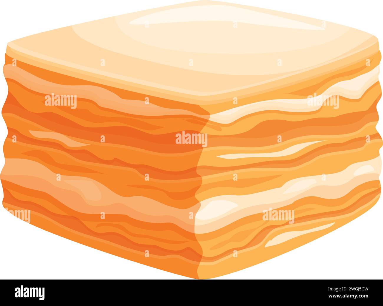 Cream cake icon cartoon vector. Napoleon dessert. Paris cuisine food ...