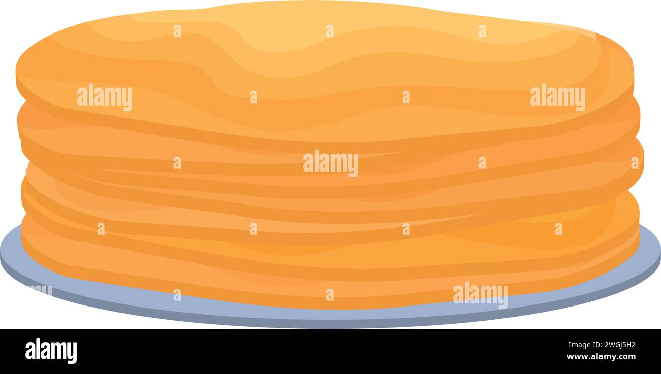Big stack pancakes icon cartoon vector. Bakery fabric. Home made food ...