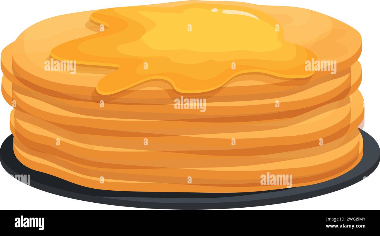 Cooking pancakes icon cartoon vector. Holiday table menu. Breakfast art ...
