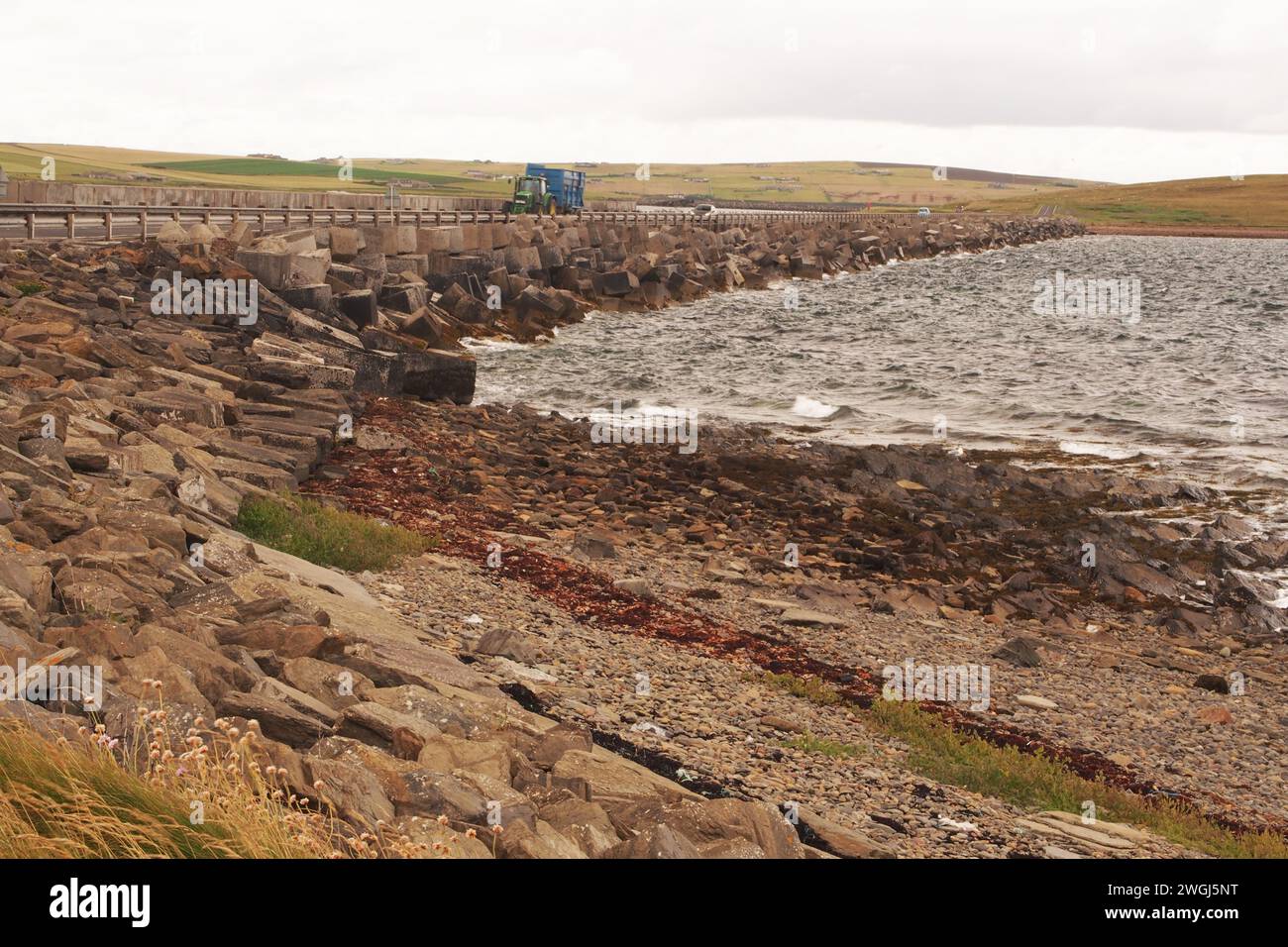 Churchill Barrier 2 built by Italian prisoners of war in WW2, showing ...
