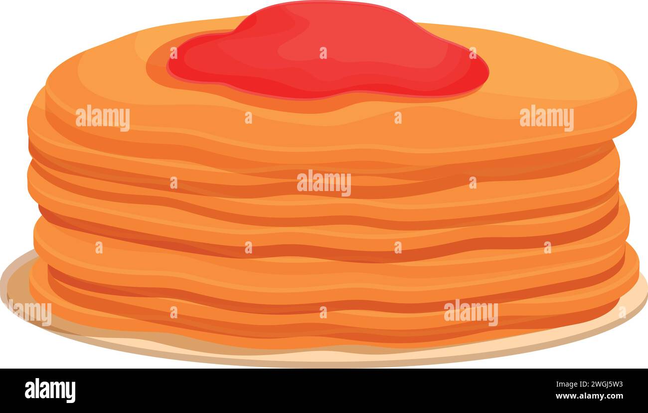 Jelly pancakes icon cartoon vector. Home funny card. Menu breakfast ...