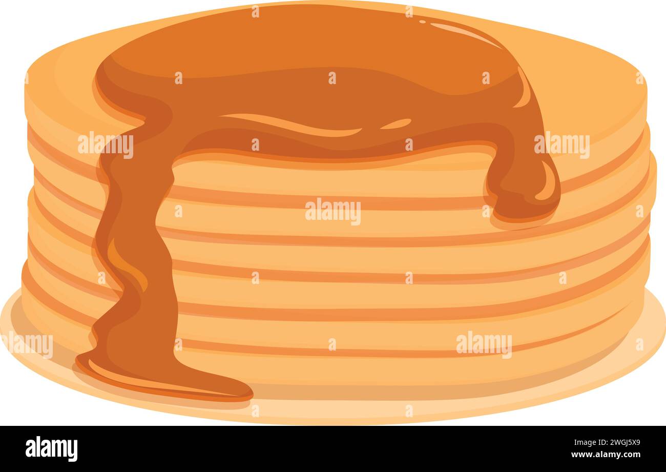 Fabric pancakes icon cartoon vector. Stack cooking. Menu breakfast ...