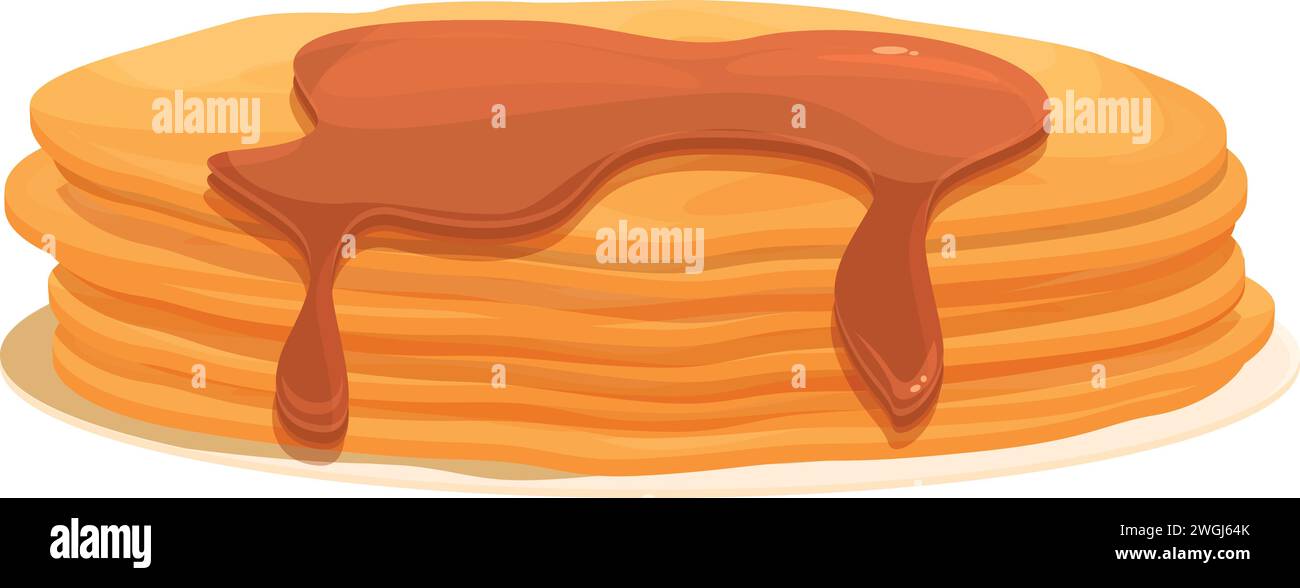 Art house pancake icon cartoon vector. Winter menu. Honey comic Stock ...