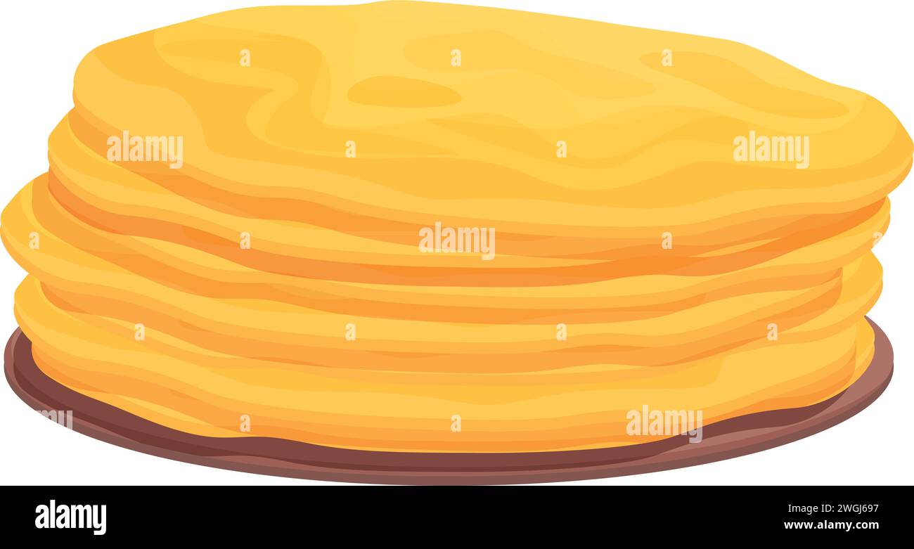 Home made pancakes icon cartoon vector. Stack cooking. Menu breakfast ...