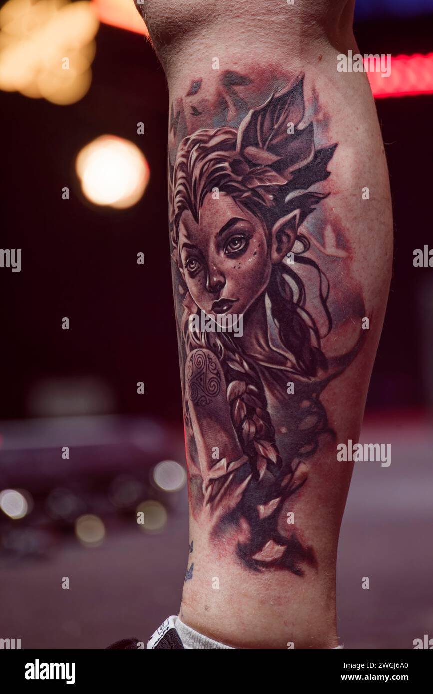 Paris, France. 3rd Feb, 2024. Contest for the Best large tattoo during ...