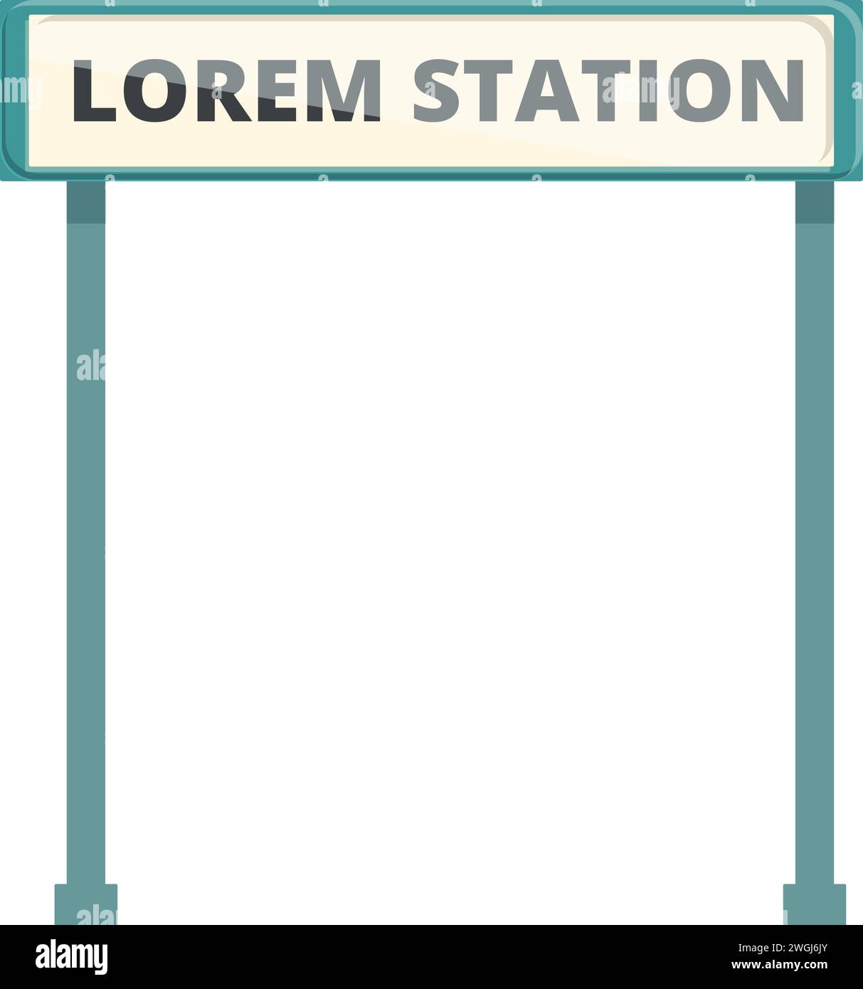 Station name board icon cartoon vector. Travel metro. City transport ...