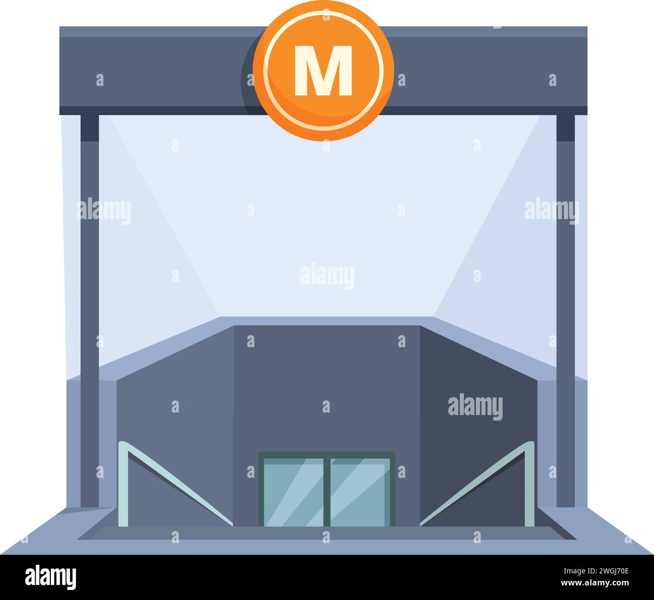 Metro subway entrance icon cartoon vector. City travel. Exit service ...
