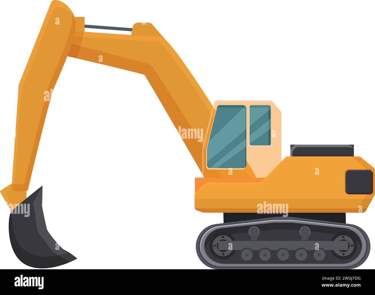 Crane crawler icon cartoon vector. Machine work. Industrial lift boom ...