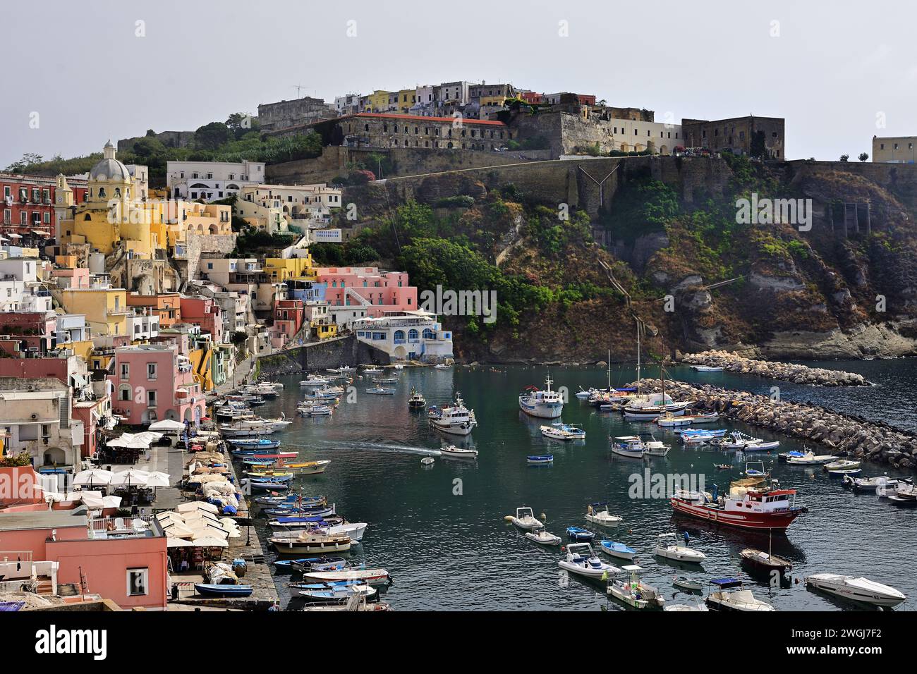 Procida island - Village Corricella Procida island near Naples, Italy ...