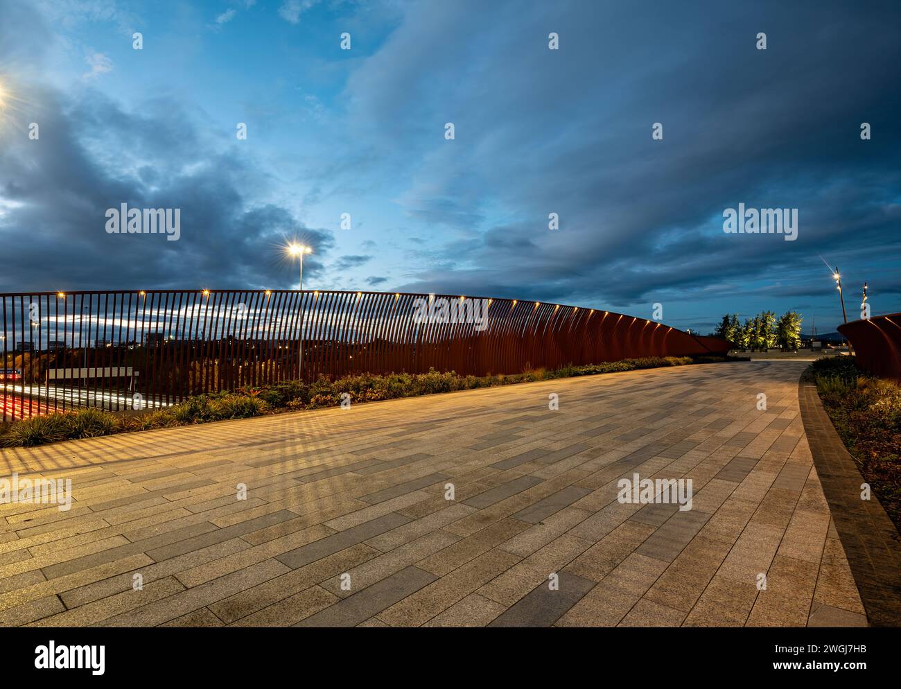 The Sighthill Bridge, a public footbridge for pedestrians and cyclists ...