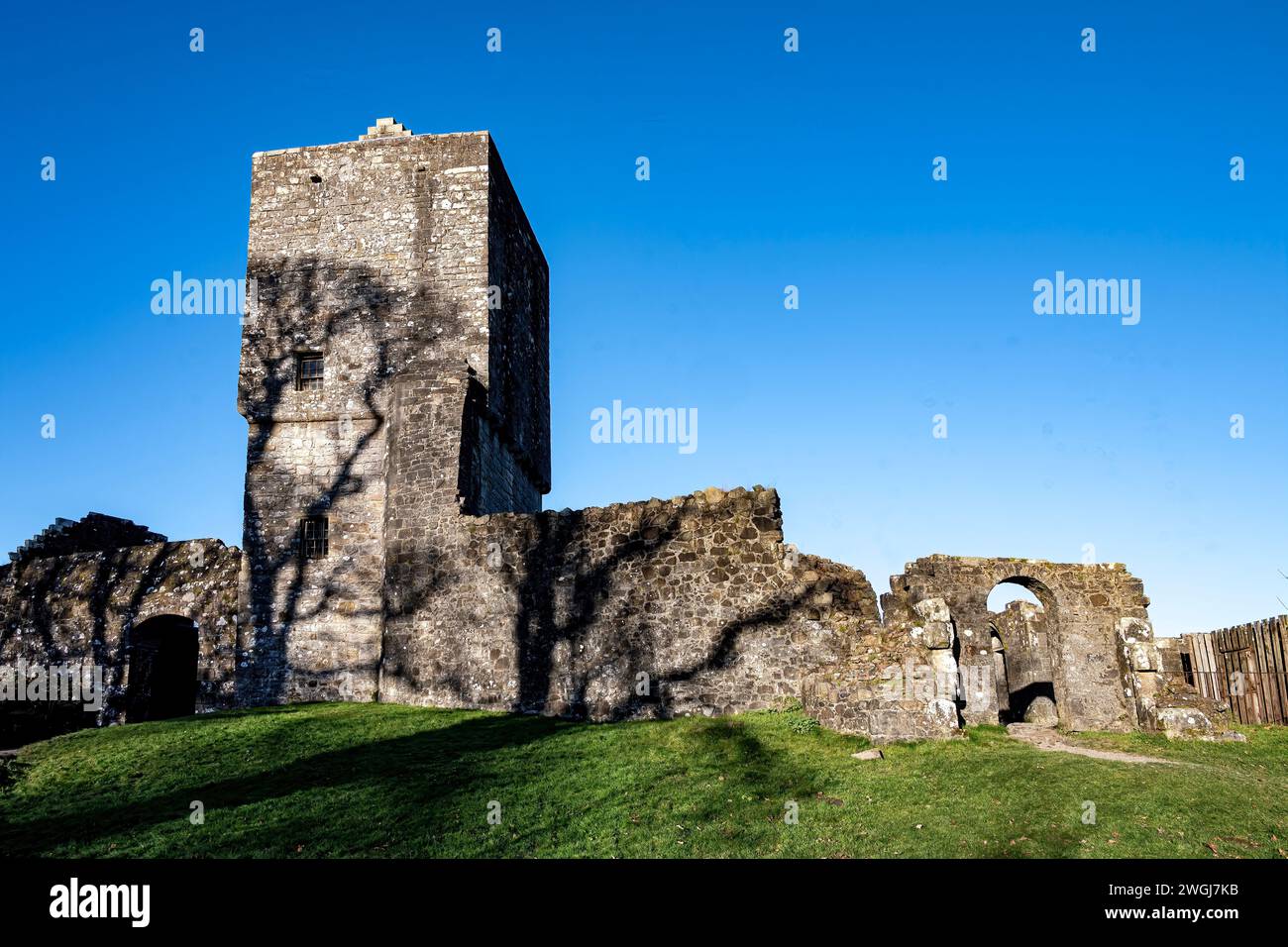 Ruins of 14th Century Mugdock Castle former casle of Clan Graham.in ...