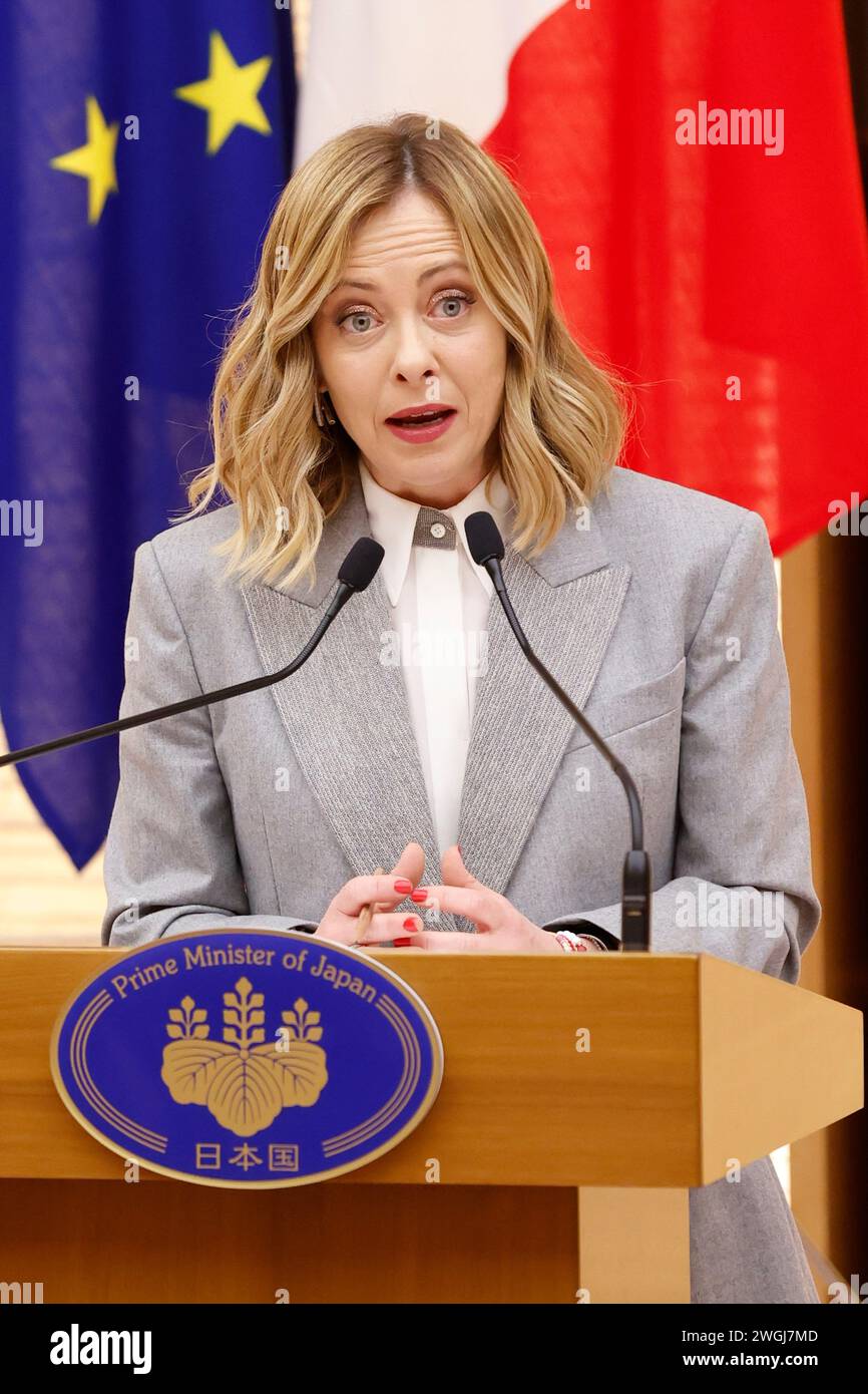 Tokyo, Japan. 5th Feb, 2024. Italian Prime Minister GRIORGI MELONI ...