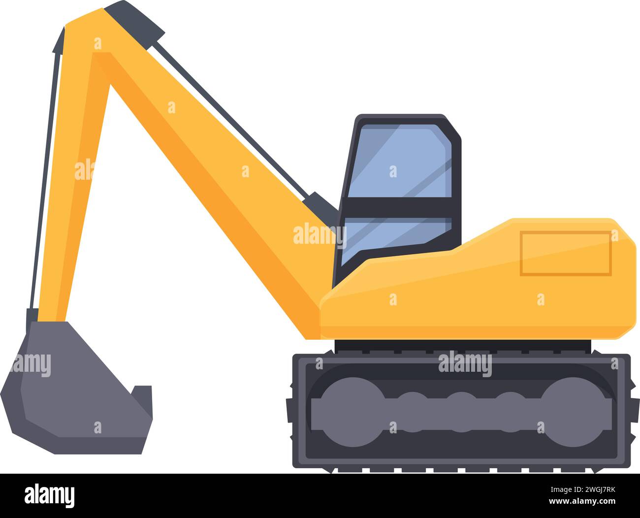 Modern excavator icon cartoon vector. Work industrial lift. Mechanic ...