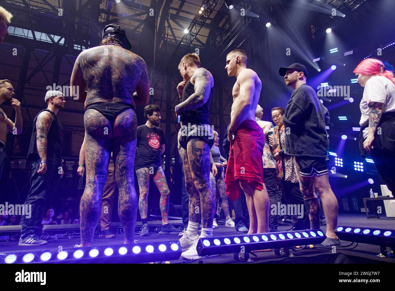 Paris, France. 3rd Feb, 2024. Contest for the Best large tattoo during ...
