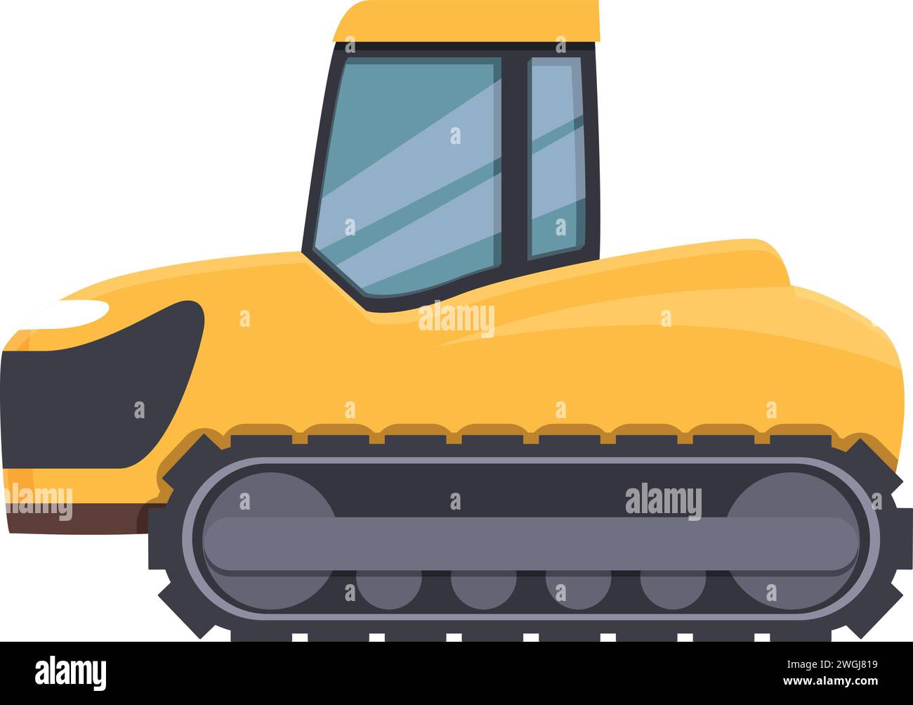 Work yellow crawler icon cartoon vector. Working vehicle. Heavy ...