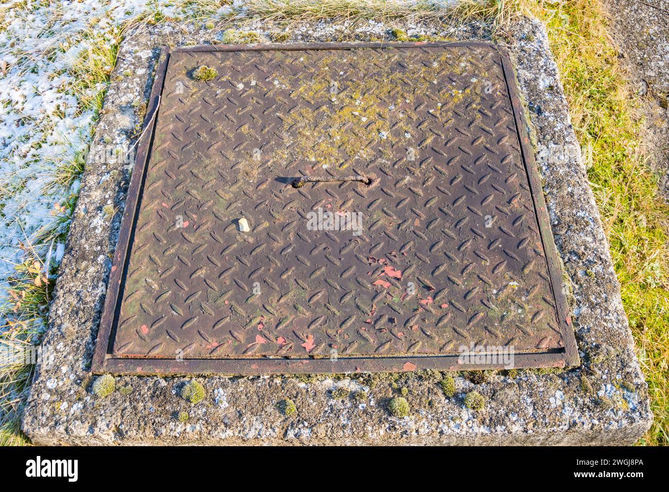 Texture of Metal cover for water, sewer manhole, gas, fire hydrant ...