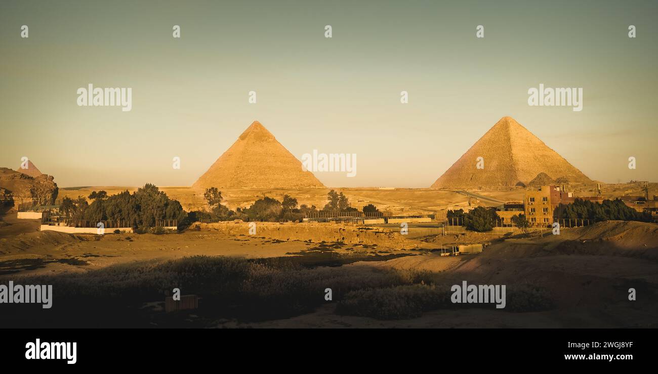 The great pyramids, UNESCO world heritage site, Giza Egypt, north ...