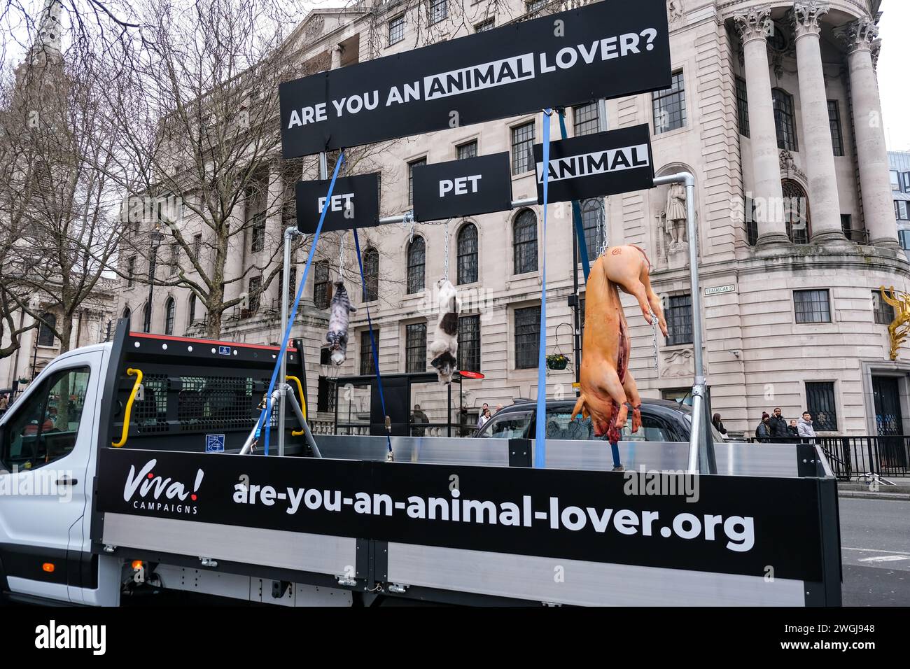 London, UK, 5th February, 2024. Animal rights organisation Viva ...