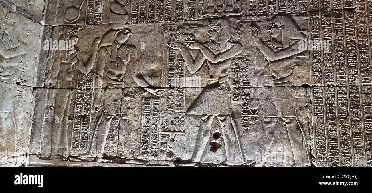 An ancient brick relief showcasing Egyptian ancient hieroglyphics Stock ...