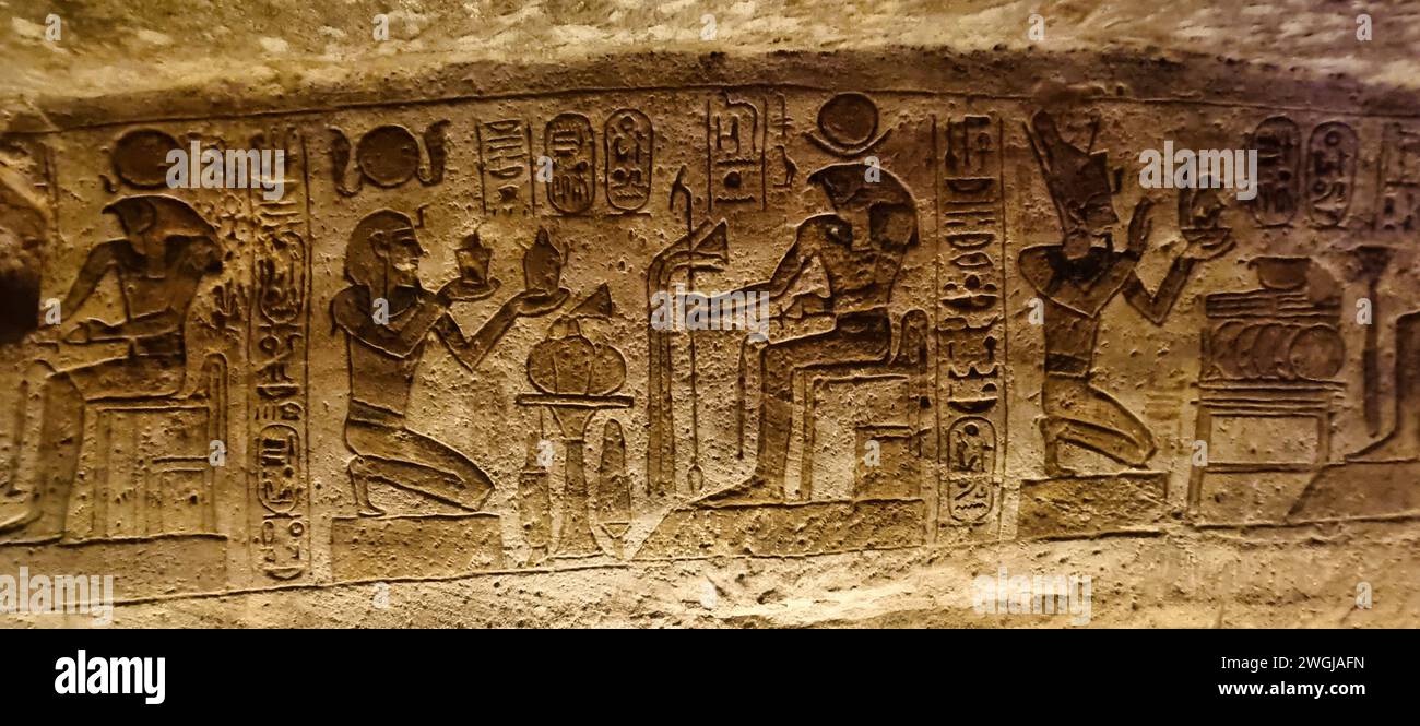 An ancient brick relief showcasing Egyptian ancient hieroglyphics Stock ...