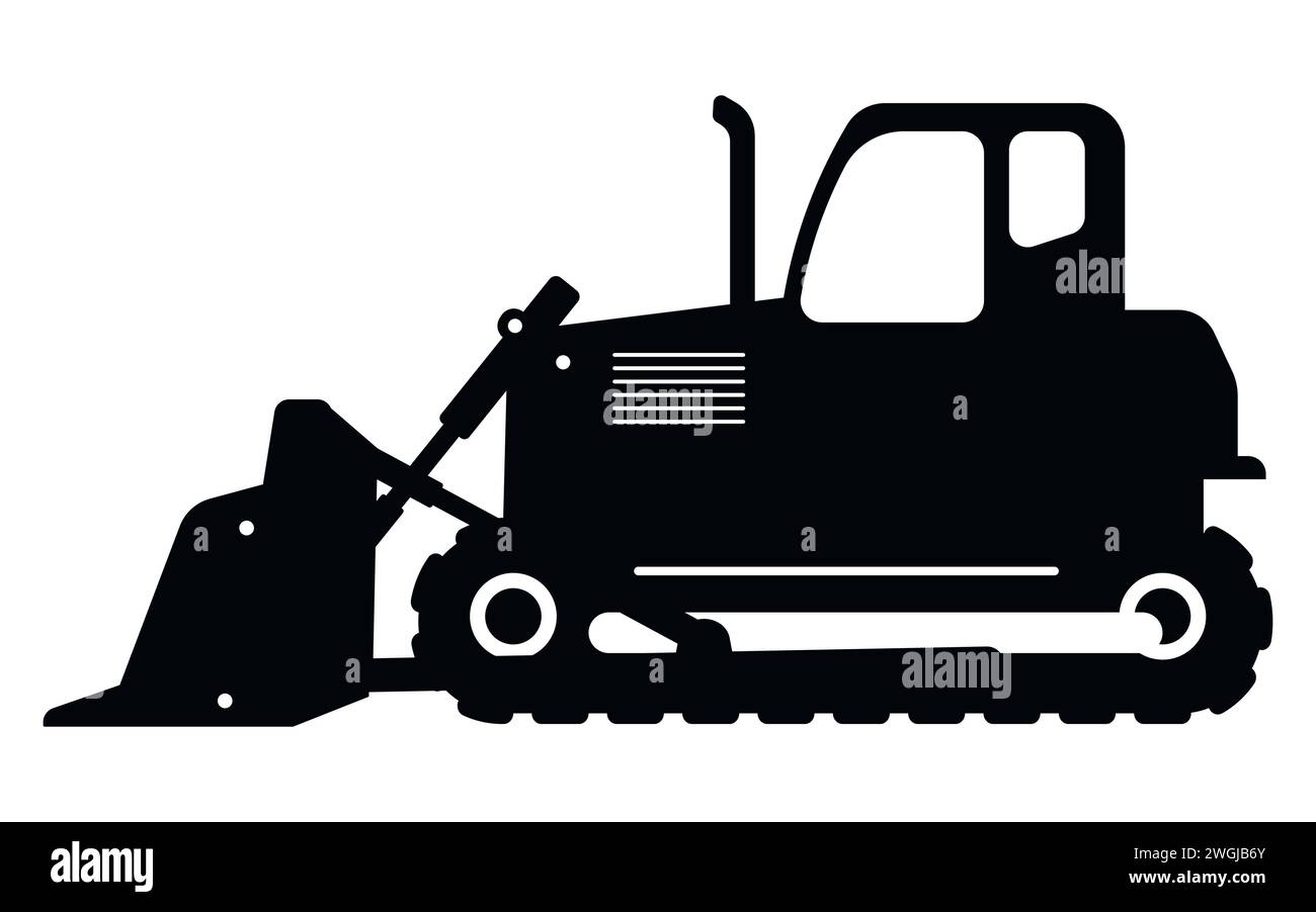 Bulldozer icon. heavy equipment for the construction business. Vector ...