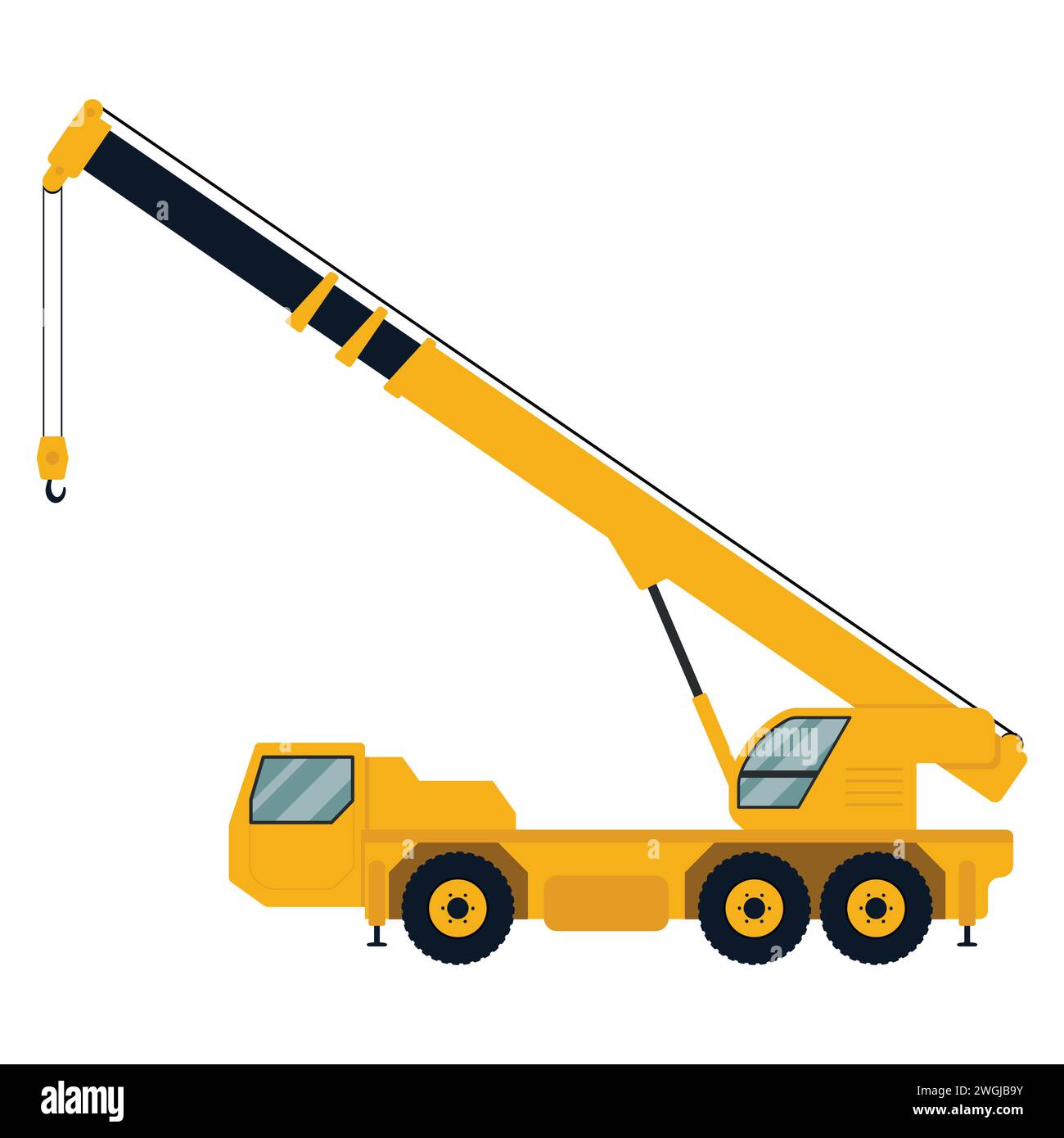 Mobile crane icon. Vehicle for lifting, handling, building, moving ...