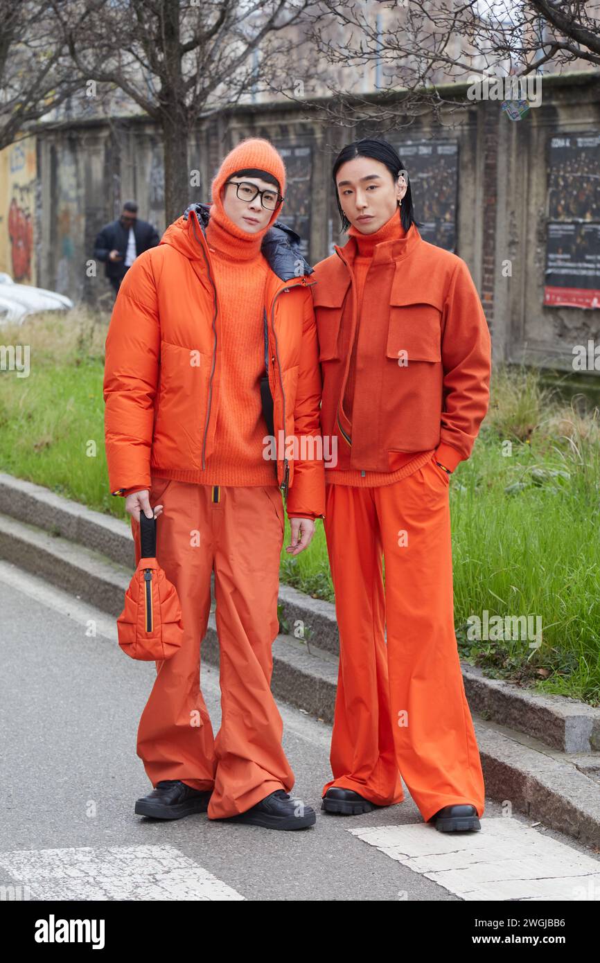 MILAN, ITALY - JANUARY 14, 2024: Taiki Takahashi and Noah Lee before K ...