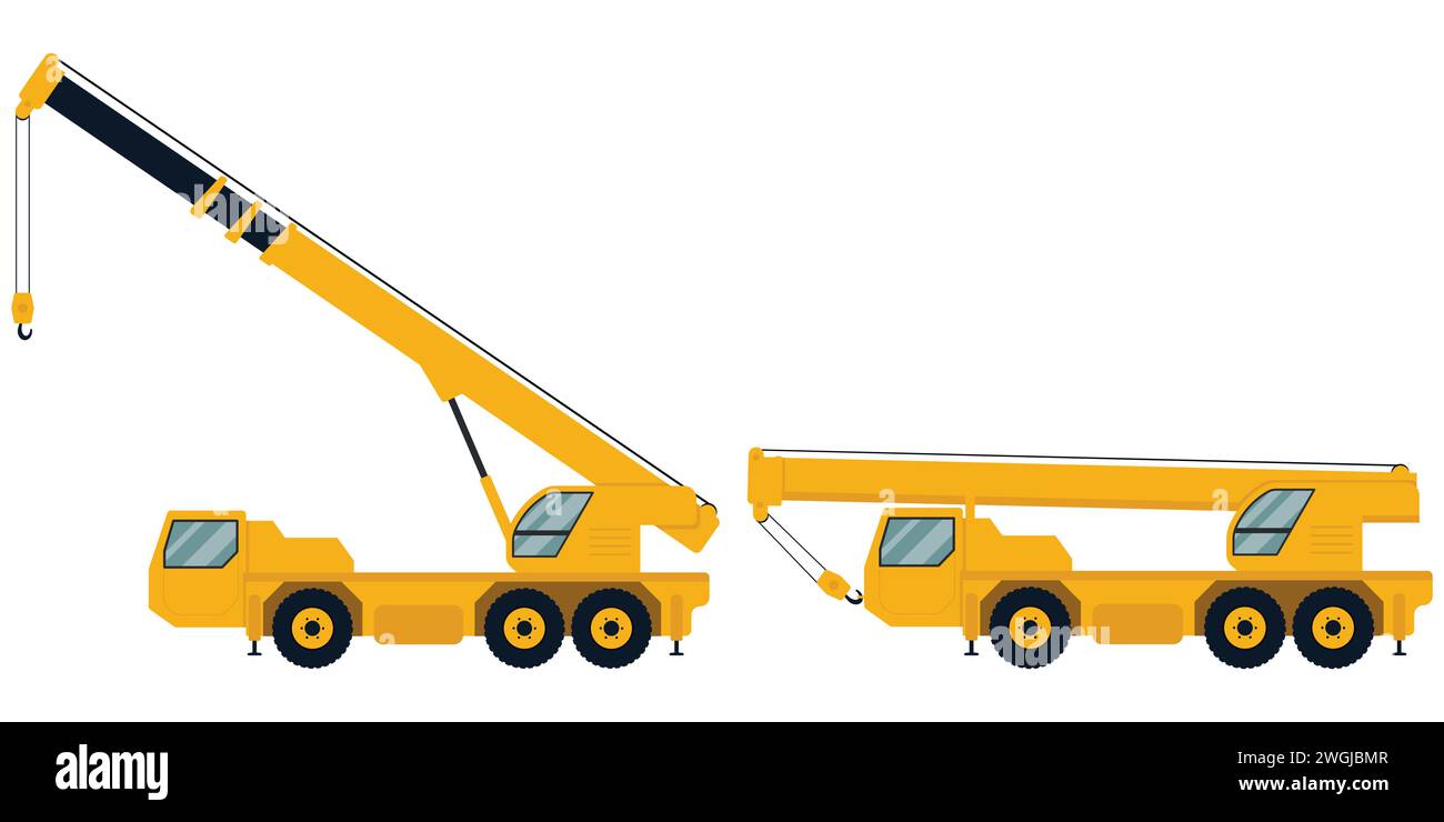 Mobile crane icon. Vehicle for lifting, handling, building, moving ...