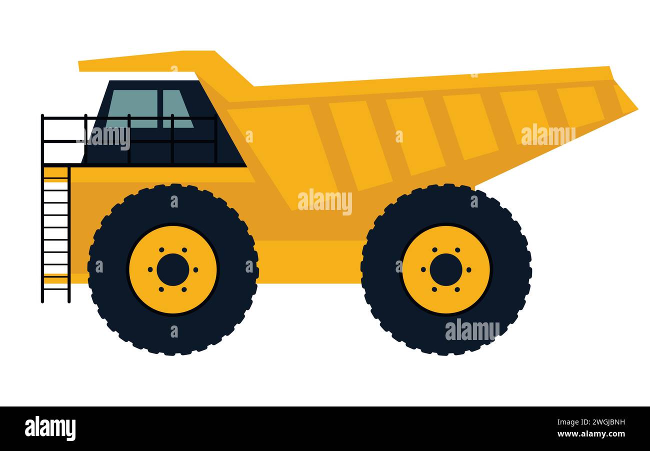 Dump truck icon. Large haul truck side. Vector illustration. Eps 10 ...