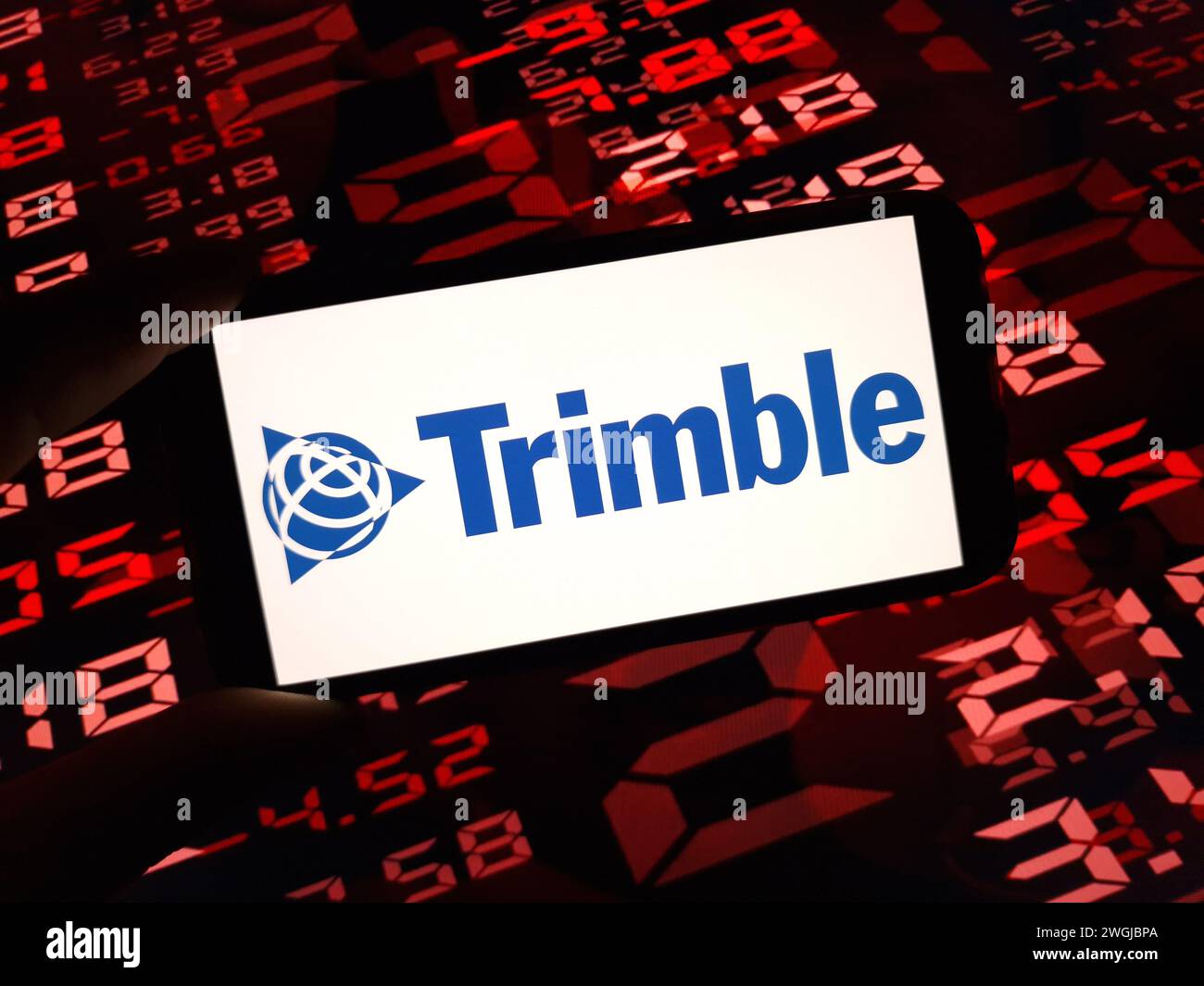 Konskie, Poland - February 04, 2024: Trimble Inc company logo displayed ...