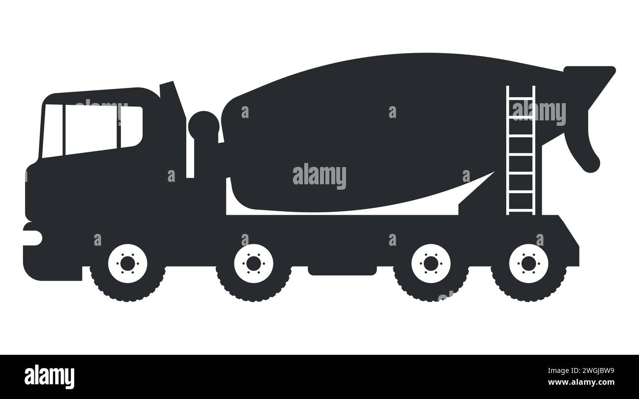 Cement mixer truck. Cargo truck concrete mixer. Vector illustration ...