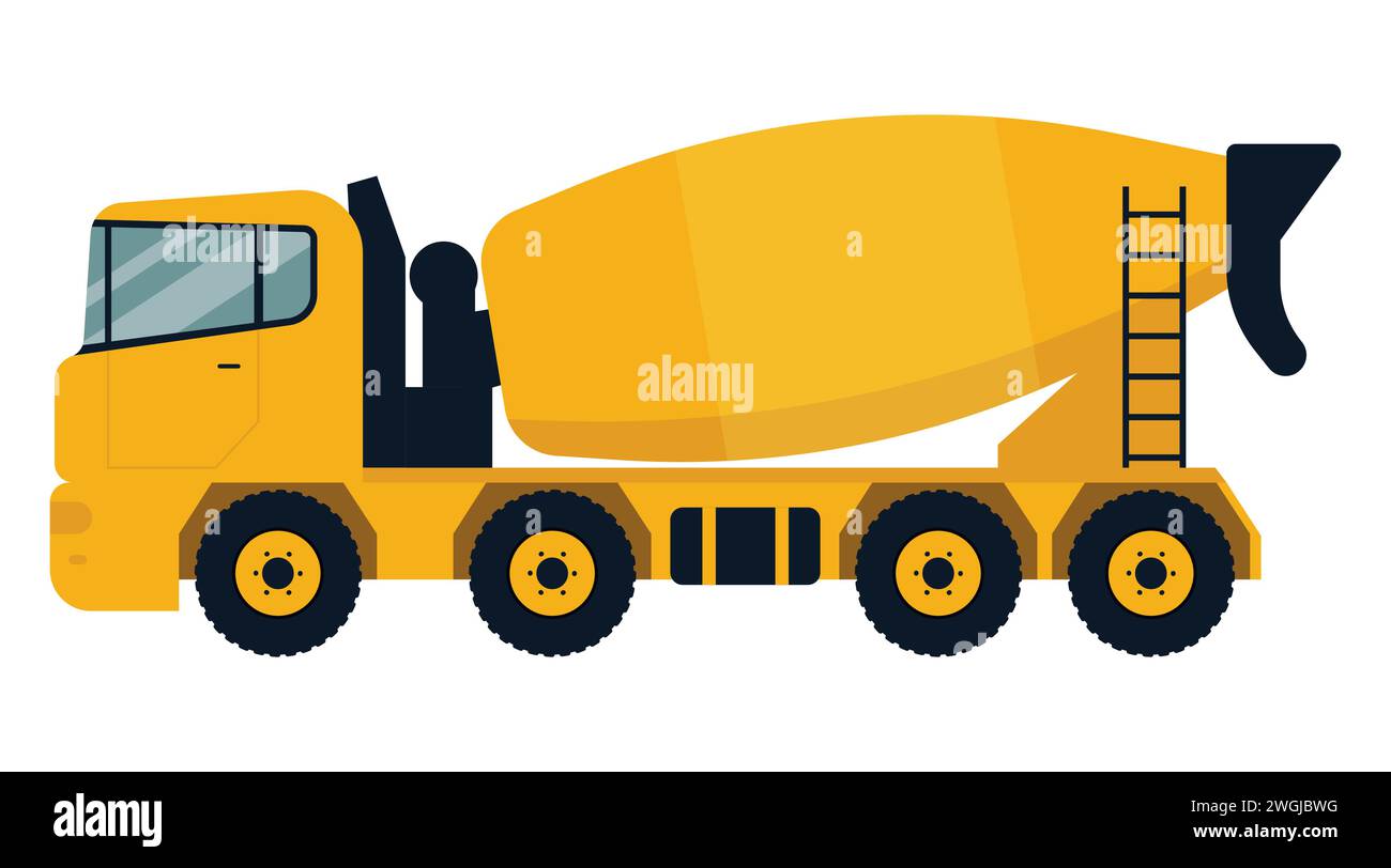 Cement mixer truck. Cargo truck concrete mixer. Vector illustration ...