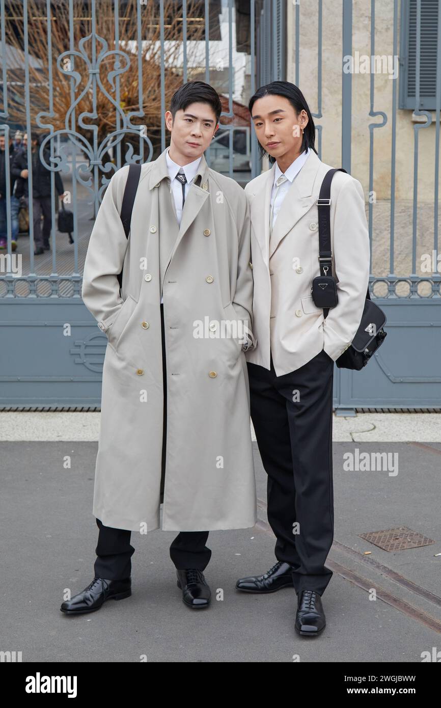 MILAN, ITALY - JANUARY 14, 2024: Taiki Takahashi and Noah Lee before ...