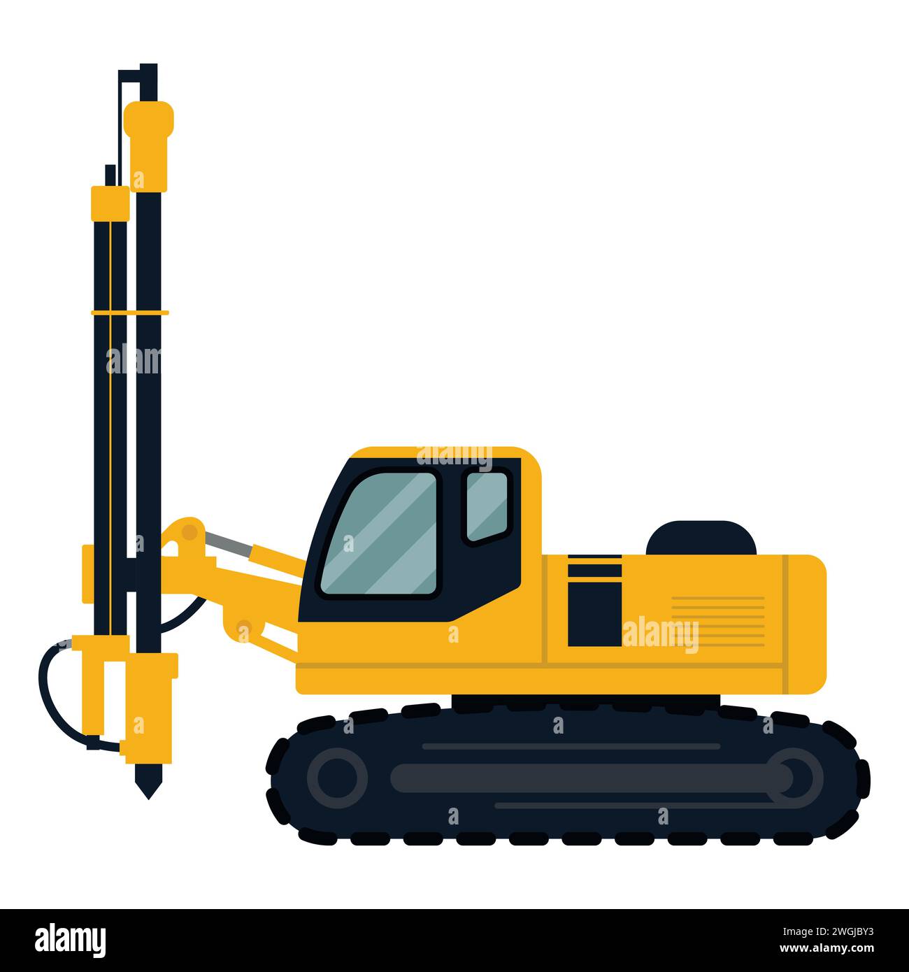 Pile Driver Icon Heavy Machinery Vector Illustration Eps 10 Stock Vector Image And Art Alamy