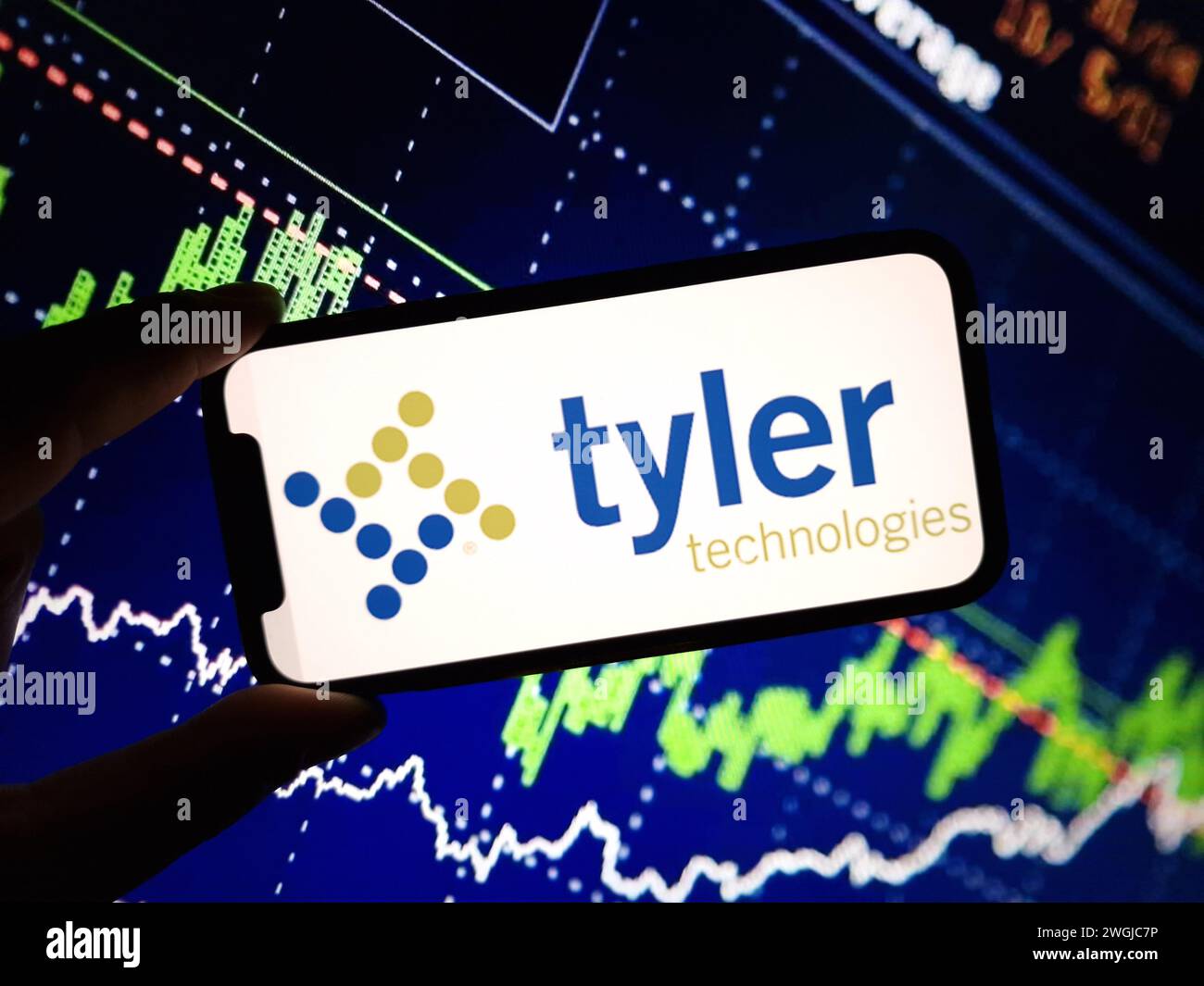 Konskie, Poland - February 04, 2024: Tyler Technologies company logo ...
