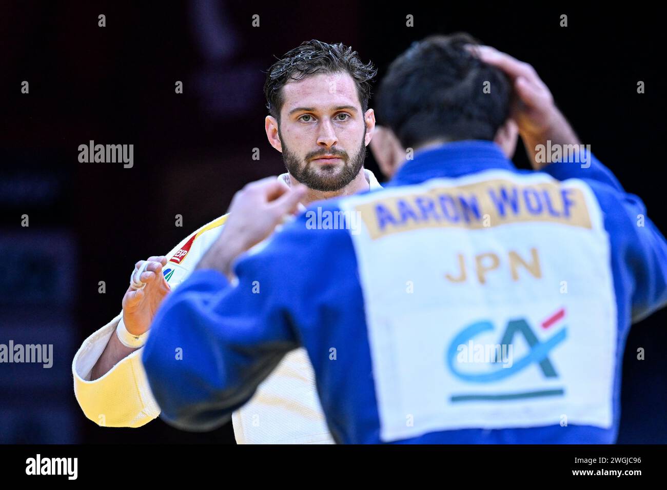 Aaron Wolf and Nikoloz Sherazadishvili during the Paris Grand Slam 2024 IJF World Judo Tour ...
