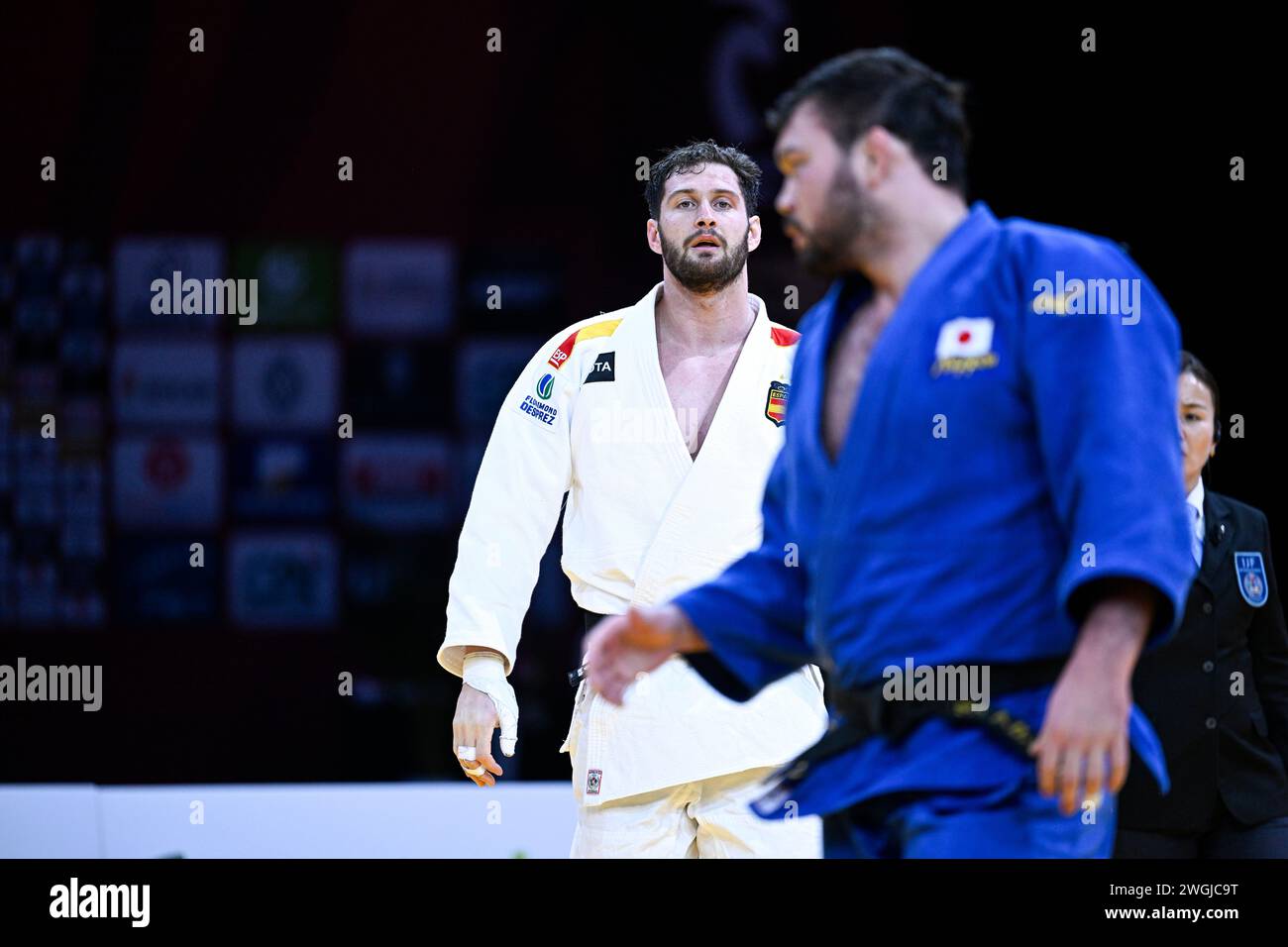 Aaron Wolf and Nikoloz Sherazadishvili during the Paris Grand Slam 2024 IJF World Judo Tour ...