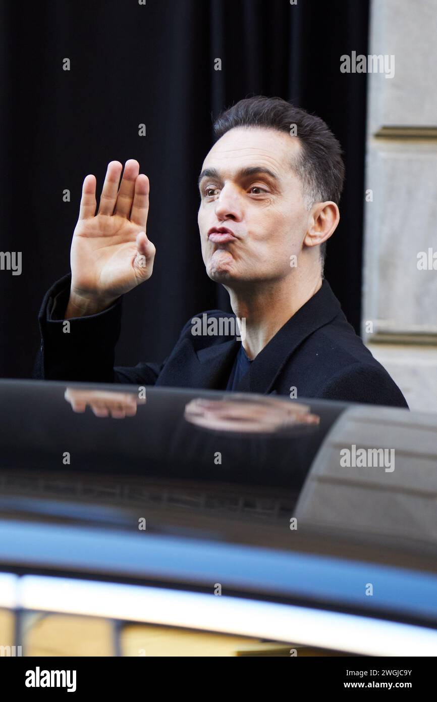 MILAN, ITALY - JANUARY 15, 2024: Pedro Alonso before Giorgio Armani ...