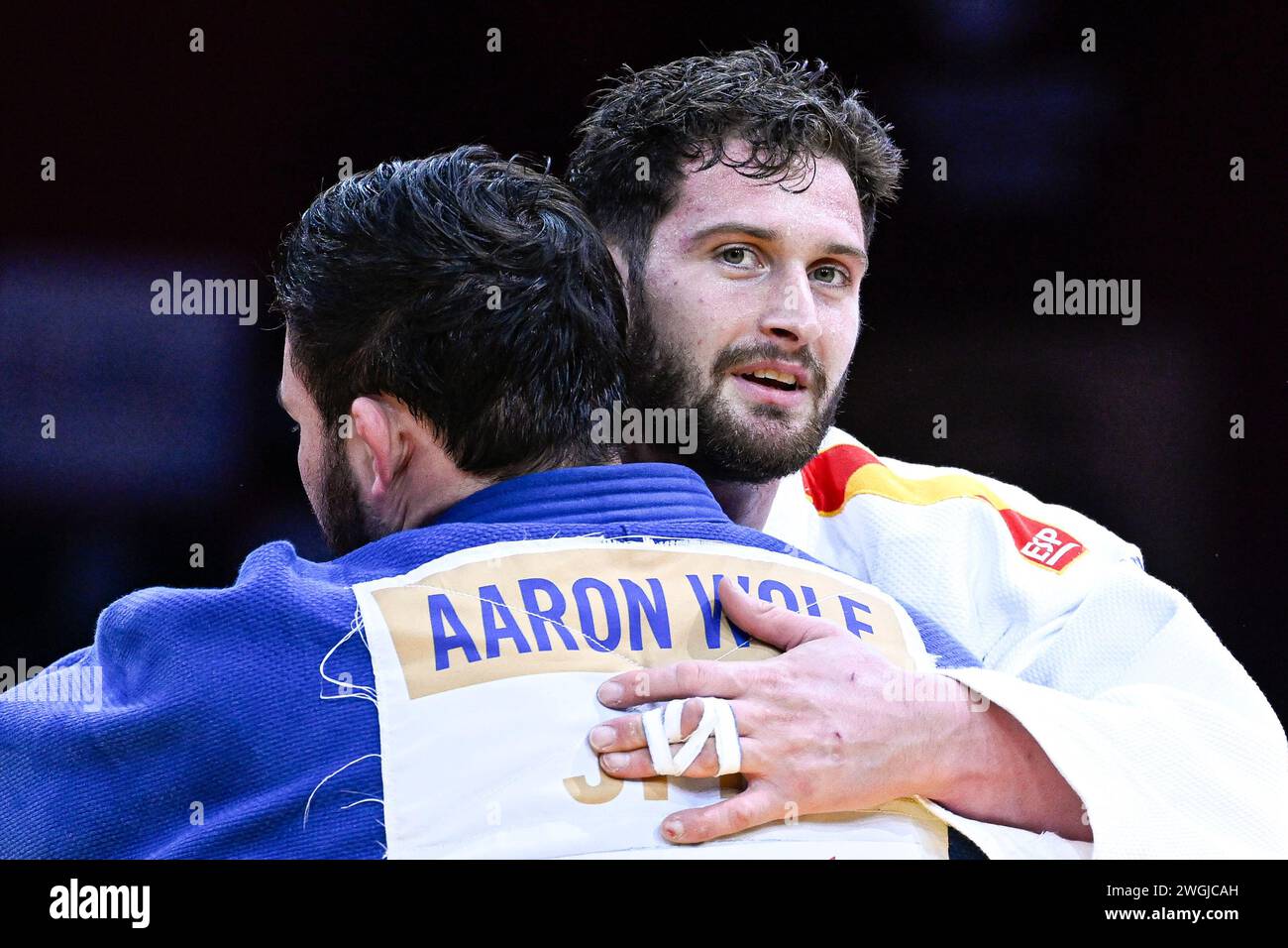 Aaron Wolf and Nikoloz Sherazadishvili during the Paris Grand Slam 2024 ...