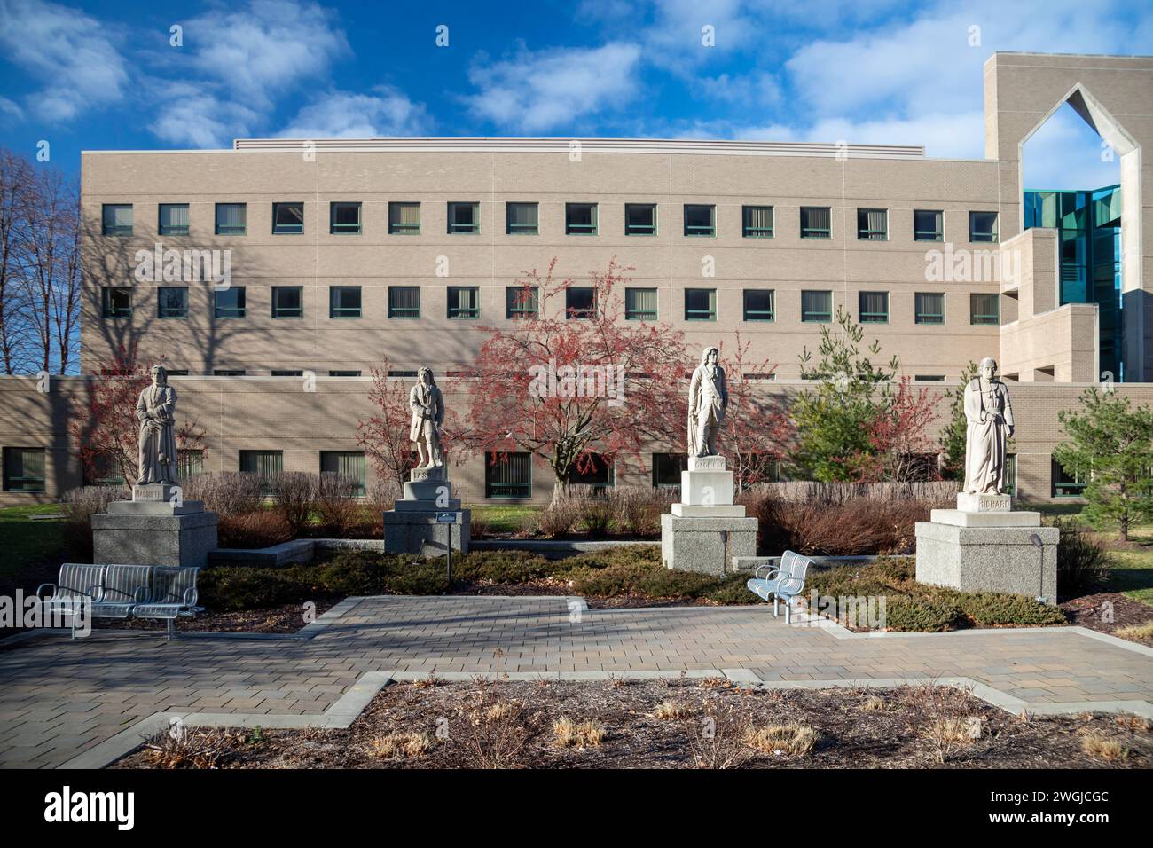 Detroit, Michigan - Statues of French explorers who paved the way for ...