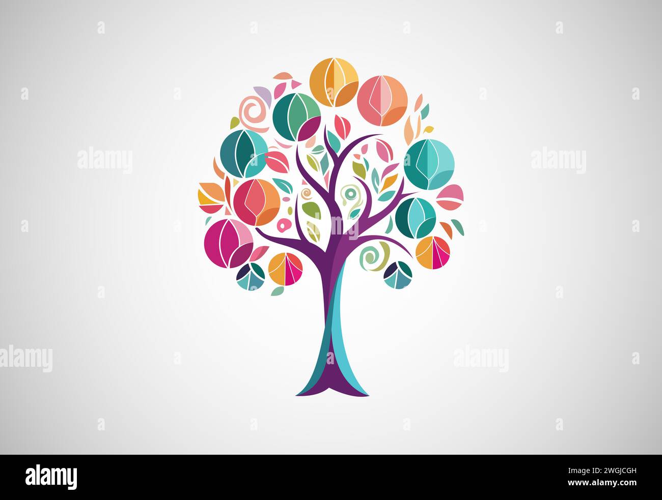 Nature tree logo design vector illustration. Tree of life logo concept ...