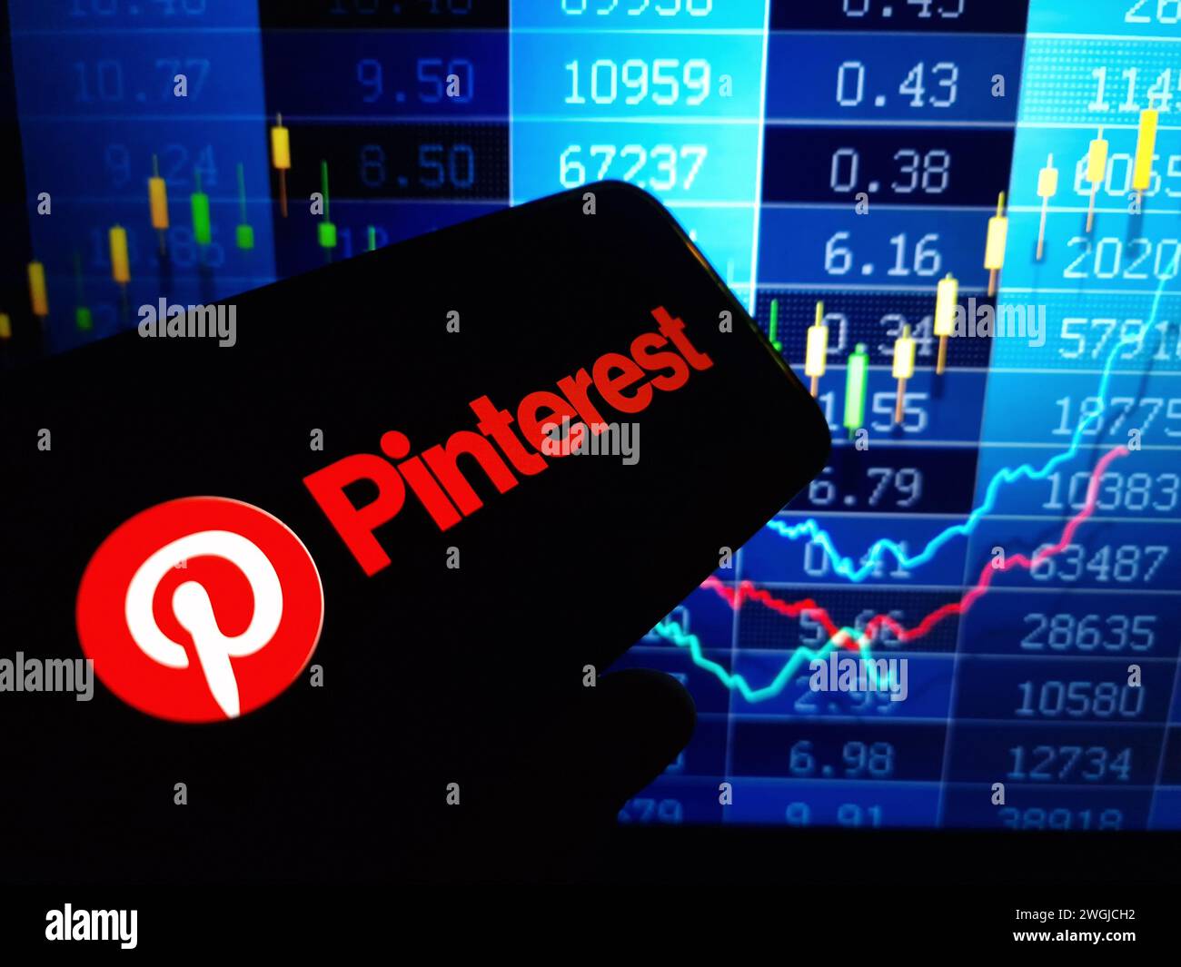 Konskie, Poland - February 04, 2024: Pinterest company logo displayed ...