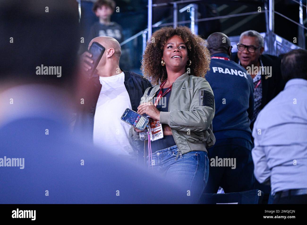 Paris, France. 04th Feb, 2024. Luthna Plocus wife of Teddy Riner during ...