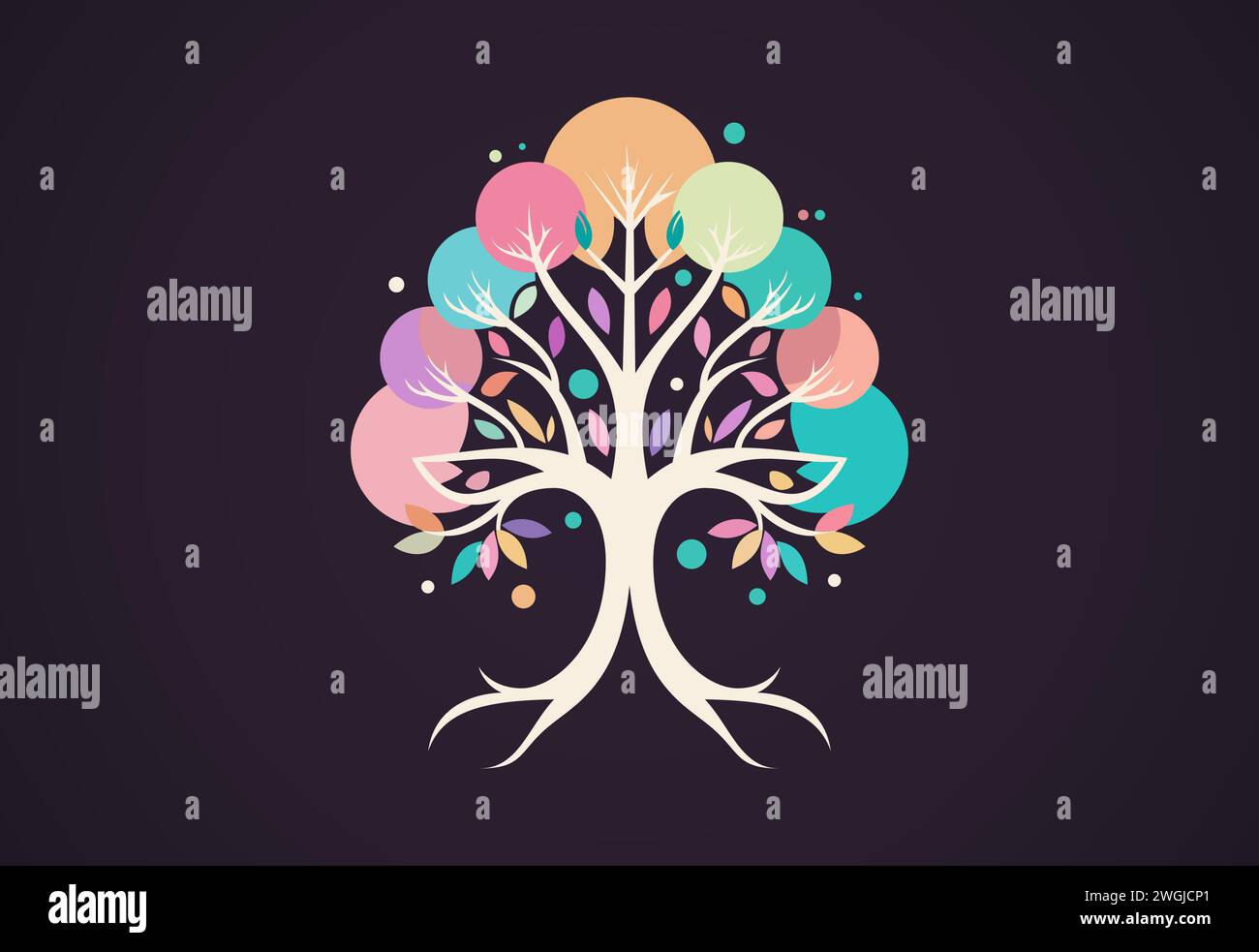 Nature tree logo design vector illustration. Tree of life logo concept ...