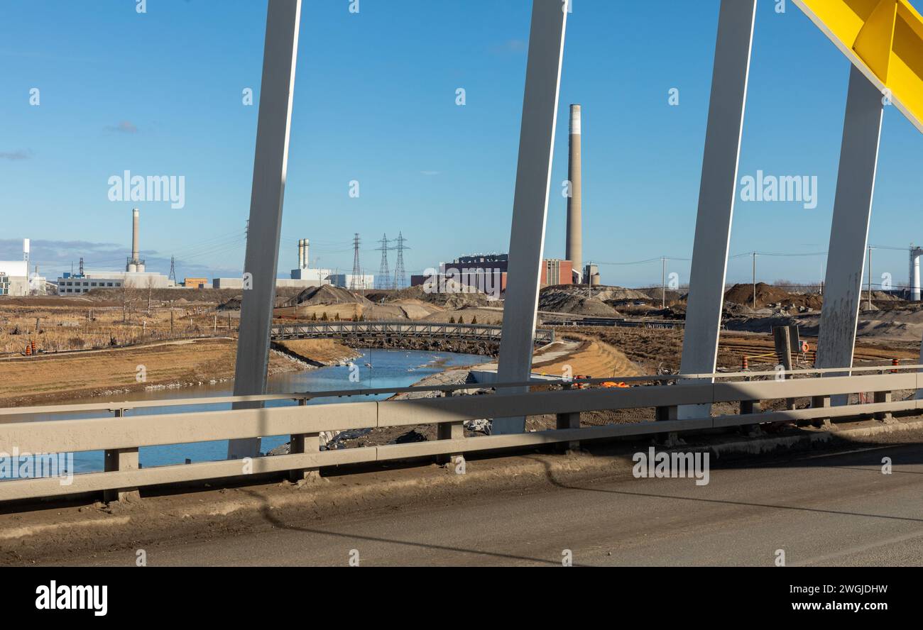 A newly created part of the Don River in Toronto fills with water from ...